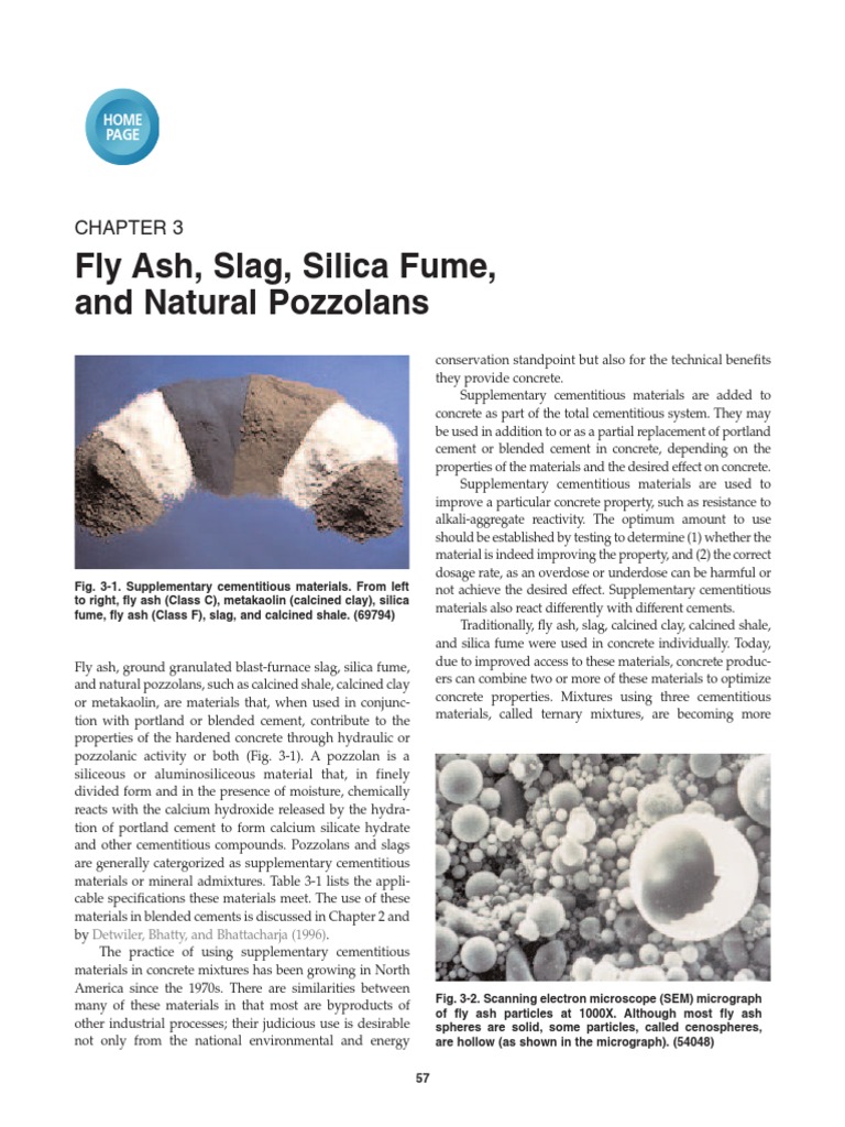 Fly Ash Slag Silica Fume and Natural Poz | PDF | Cement | Concrete