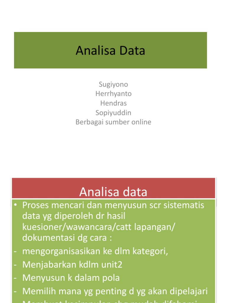 Analisa Data | PDF