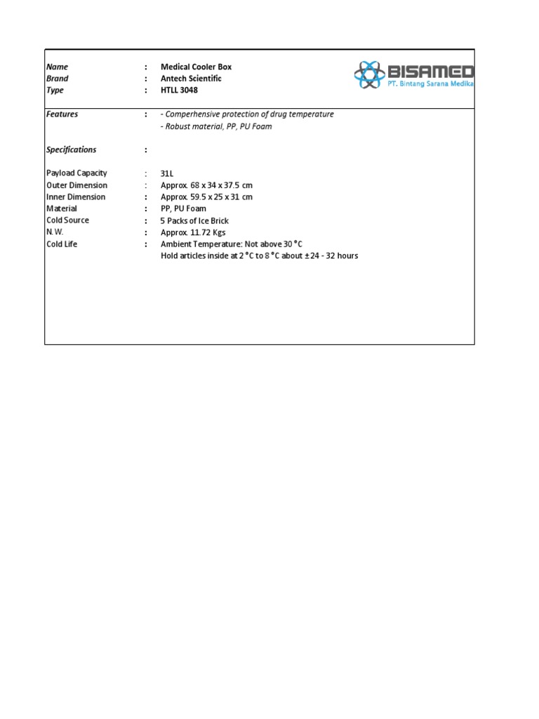 Antech Scientific - Cooler Box 10 HTLL-3048 | PDF | Self-Improvement ...
