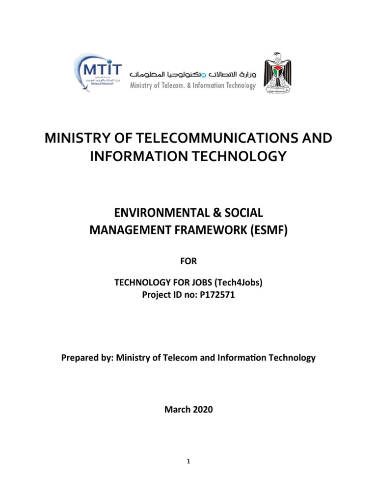 Environmental and Social Management Plan ESMP Technology For Youth and ...