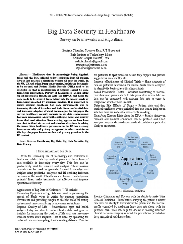 Big Data Security Pdf Electronic Health Record Big Data