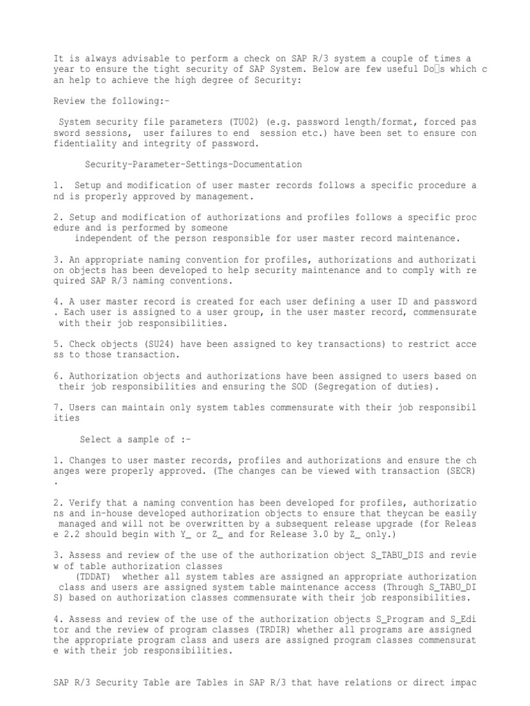 SOD Audit Checklist | PDF | Business Process | Password