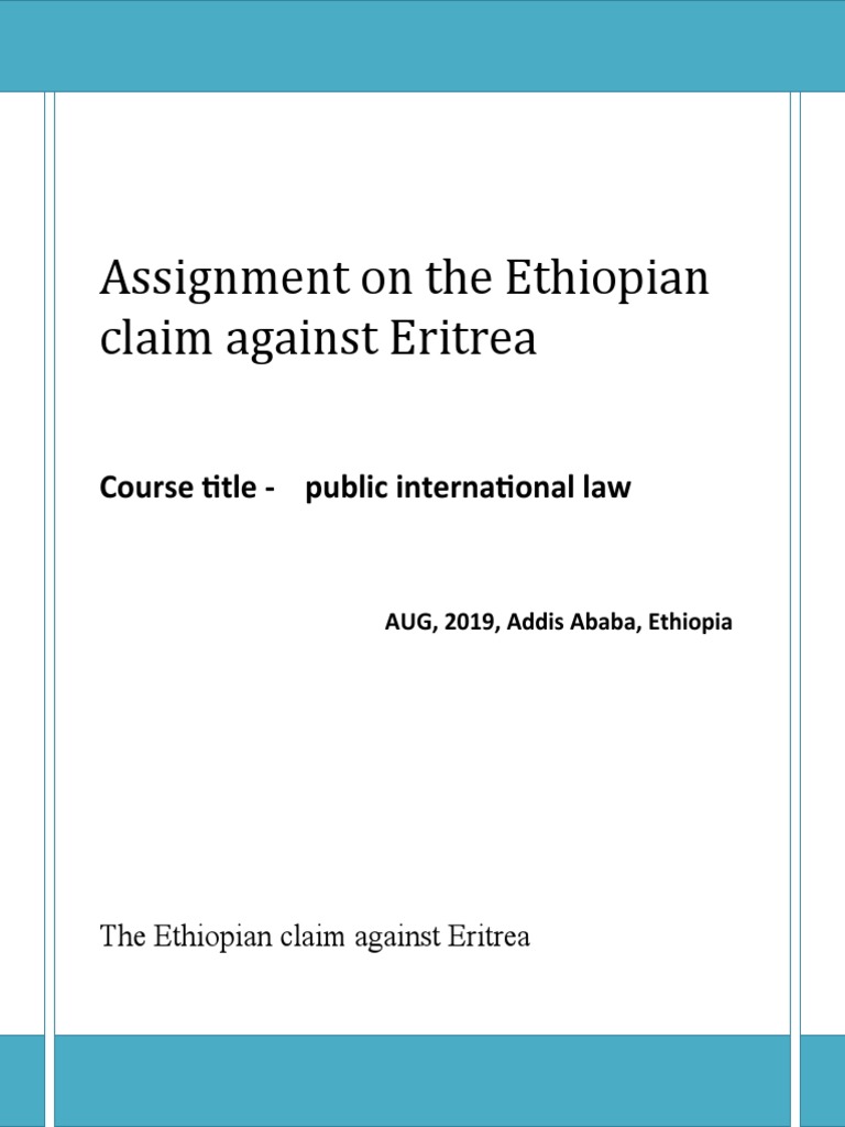 The Ethiopian Claim Against Eritrea | PDF | Eritrea | Damages
