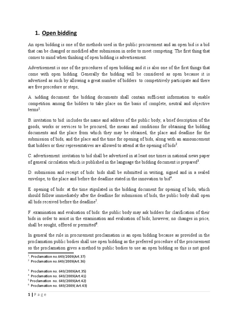Open Bidding | PDF | Procurement | Request For Proposal