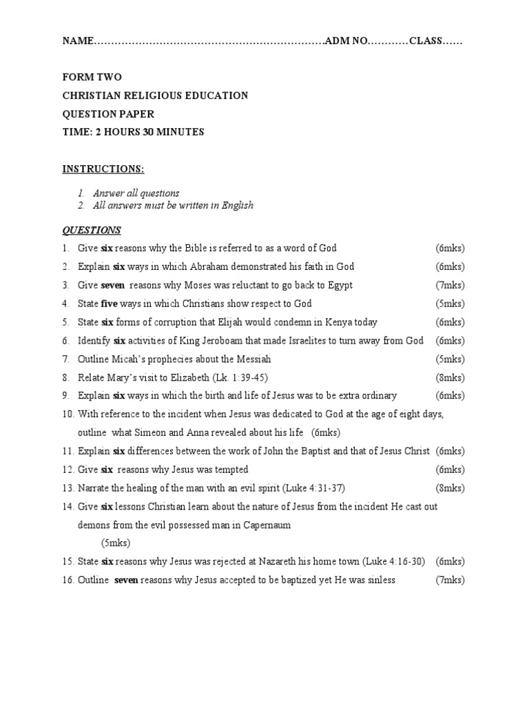 Cre F2T2 QS | PDF | Religion & Spirituality