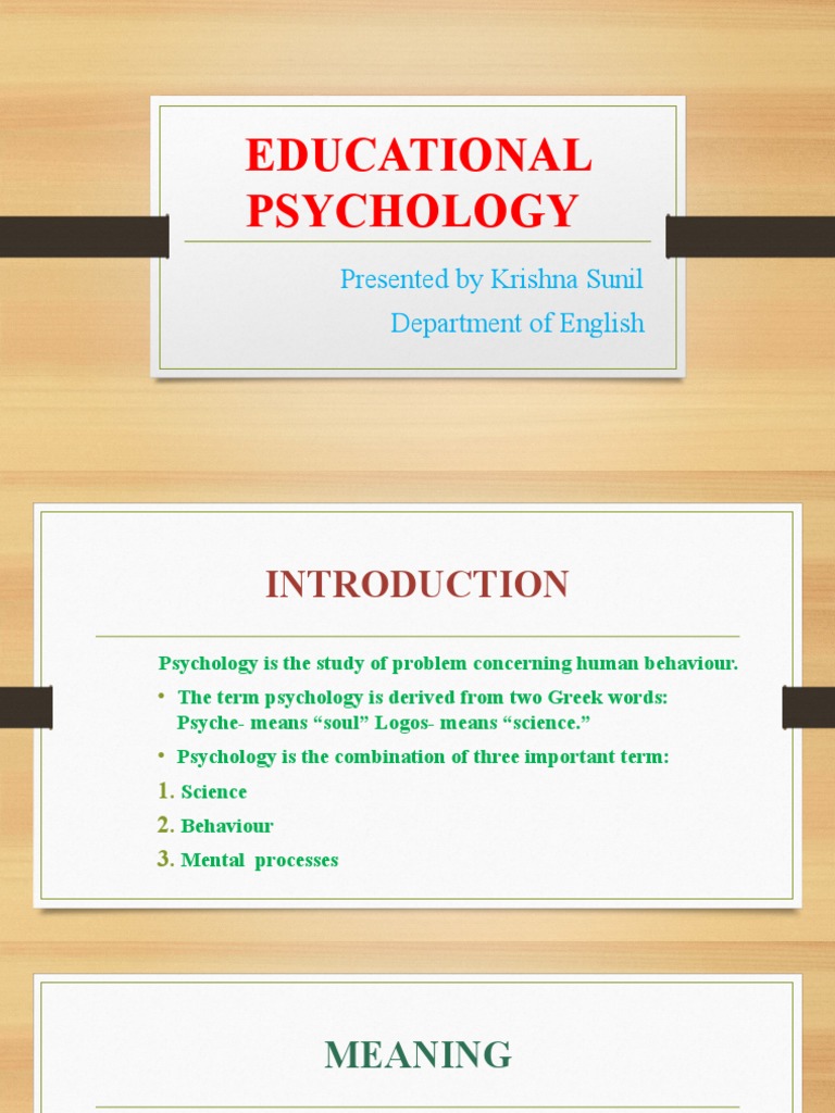 Understanding Educational Psychology | PDF