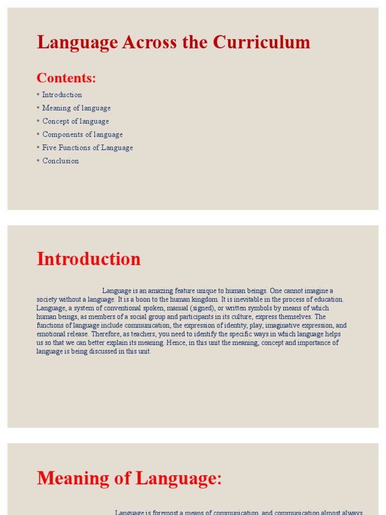 Understanding Language Functions and Concepts | PDF | Communication ...