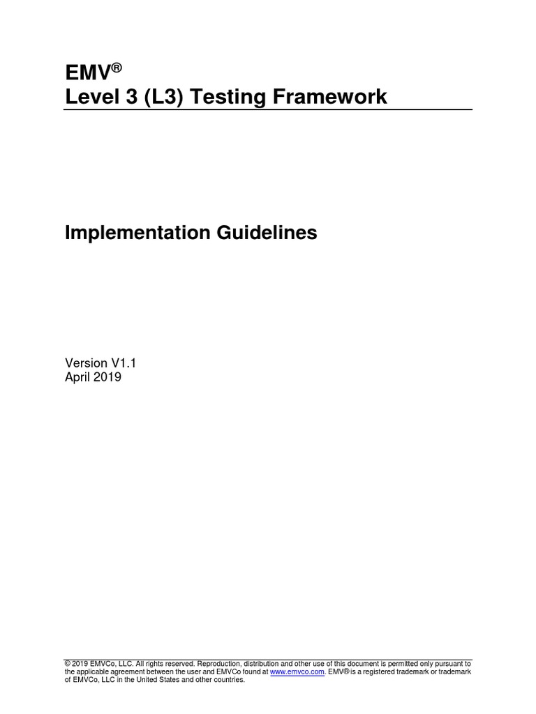 7 EMVCo Level3 Framework Implementation Guidelines V 1 1 20190411 | PDF ...