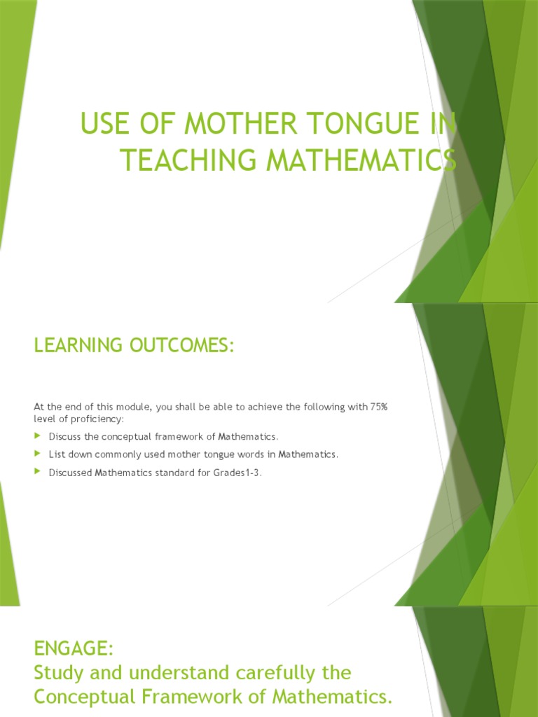 Use of Mother Tongue in Teaching Mathematics | PDF | Teaching Method ...