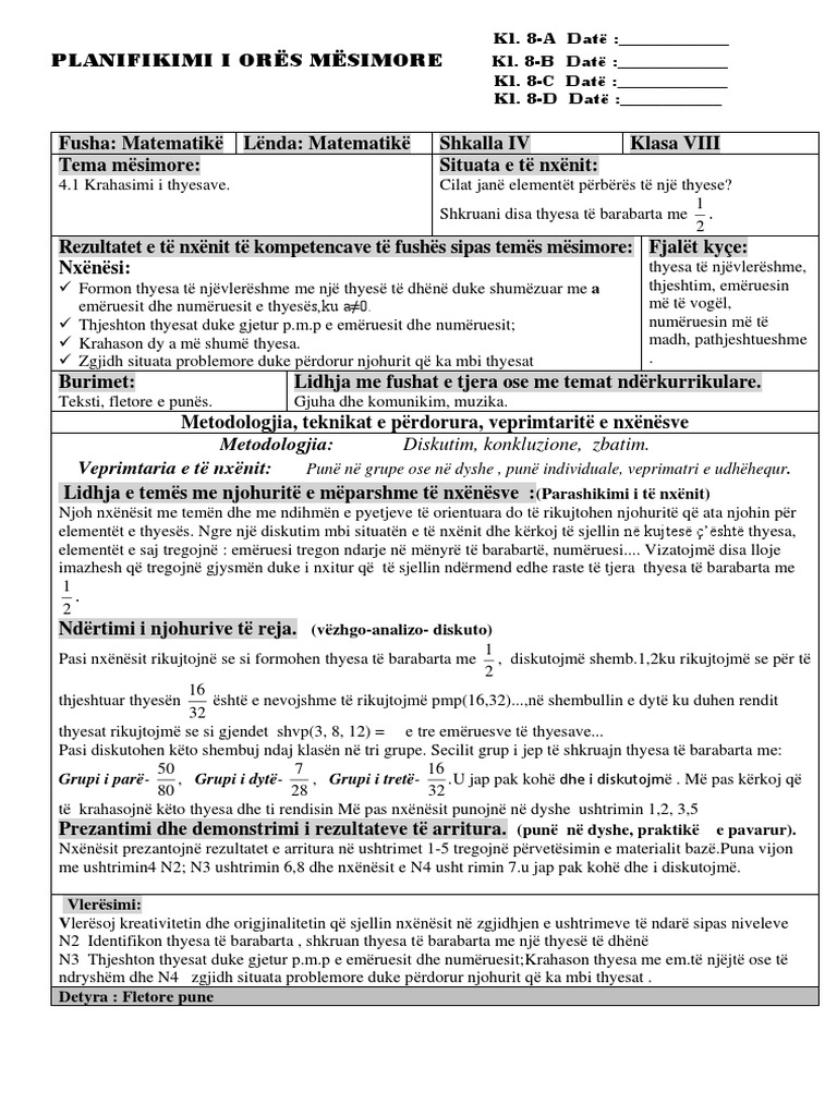 @ DITAR Krahasimi I Thyesave | PDF