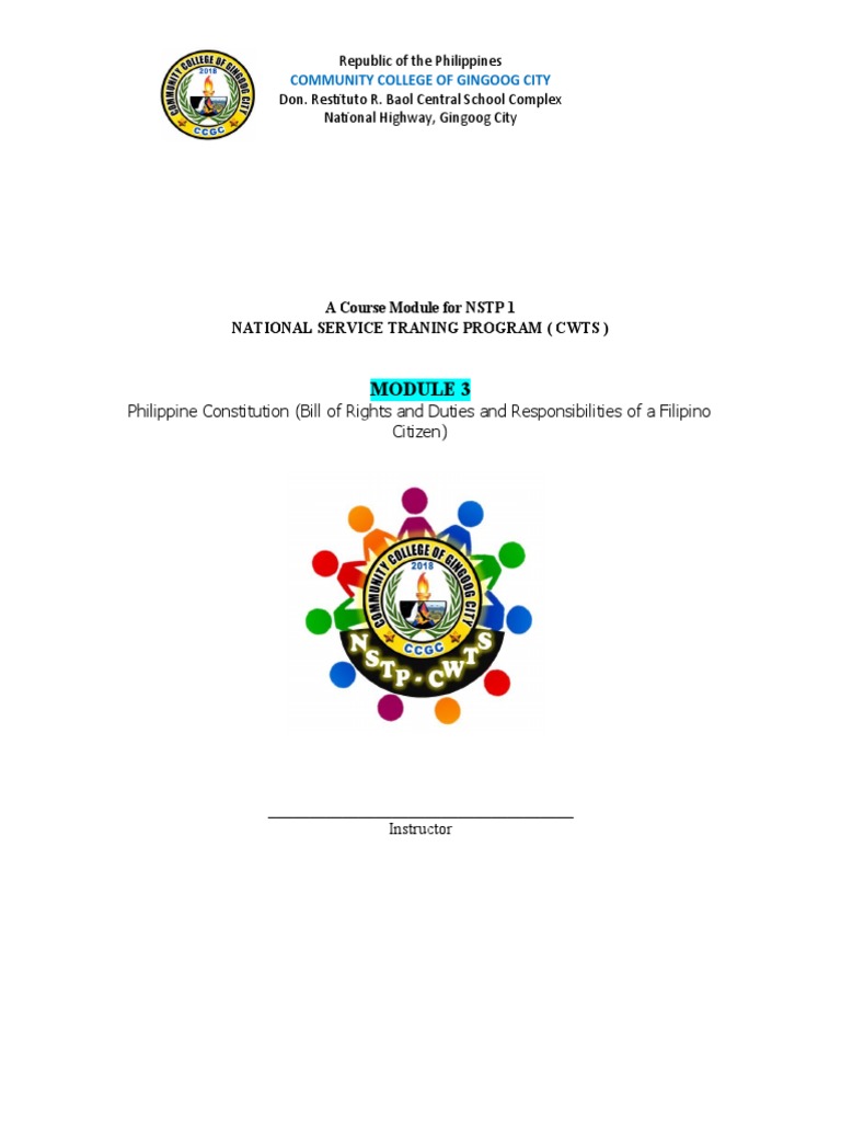Module 3 NSTP CWTS I | PDF | Citizenship | Bail
