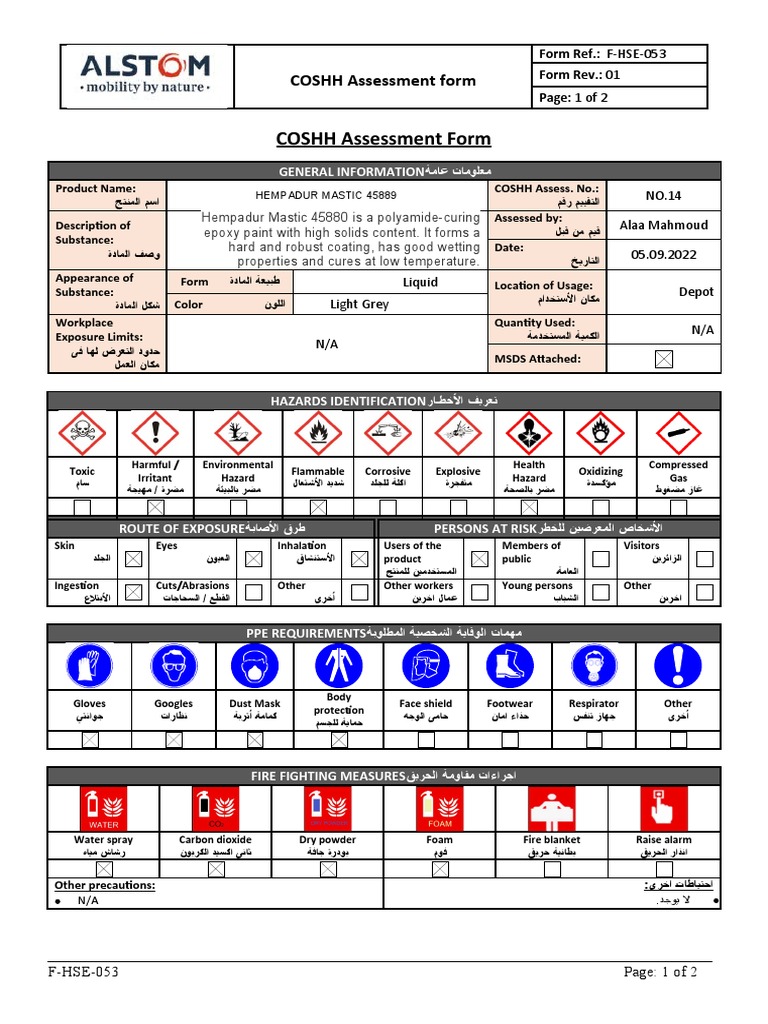 14-Hempadur Mastic 45889 Coshh | PDF