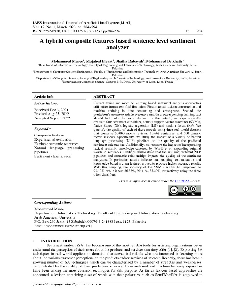 A Hybrid Composite Features Based Sentence Level Sentiment Analyzer ... A Hybrid Composite Features Based Sentence Level Sentiment Analyzer ...