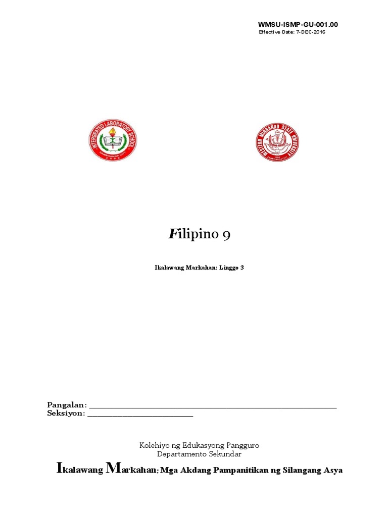 Filipino 9 K2-L3 | PDF