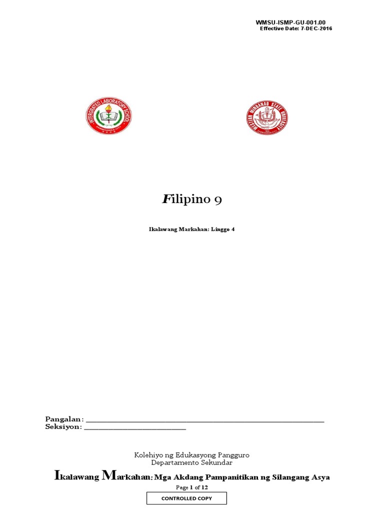 Filipino 9 K2-L4 | PDF