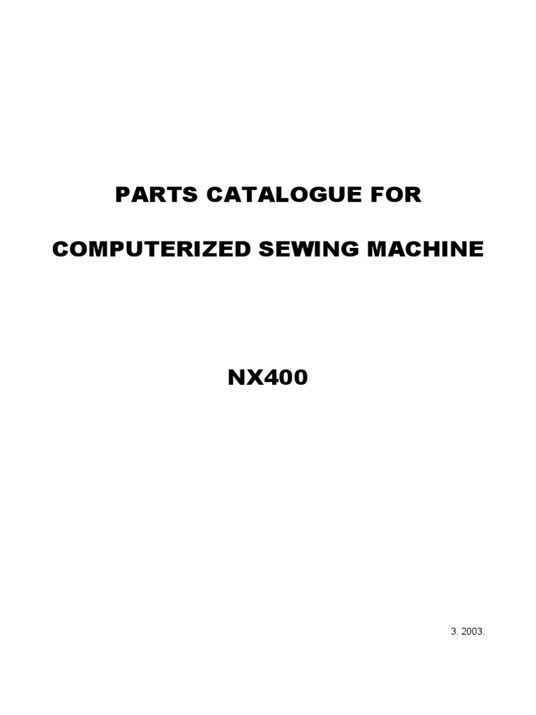 Machine À Coudre BROTHER NX400 | PDF | Screw | Sewing Machine