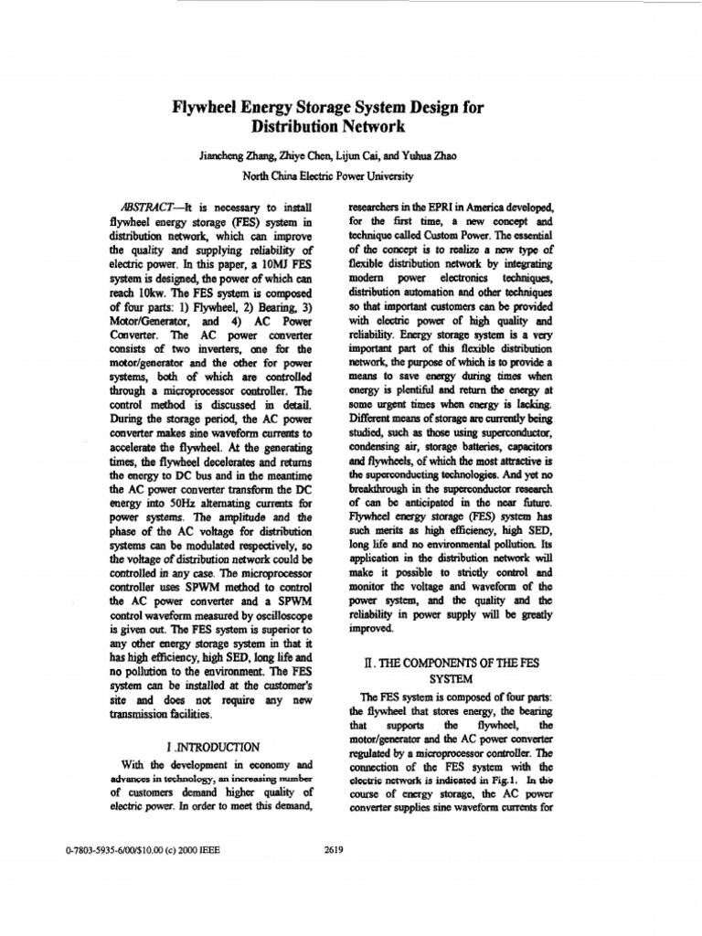 Flywheel Energy Storage System Design For: Distribution Network | PDF | Power Inverter ...