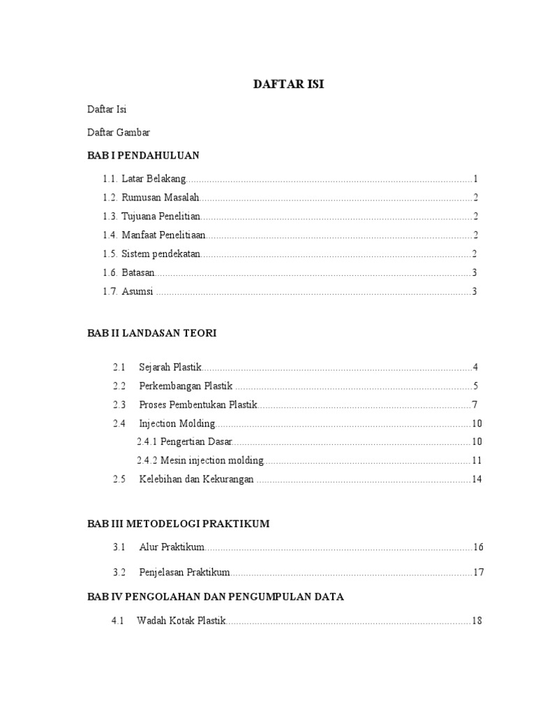 Daftar Isi, Table, Gambar | PDF