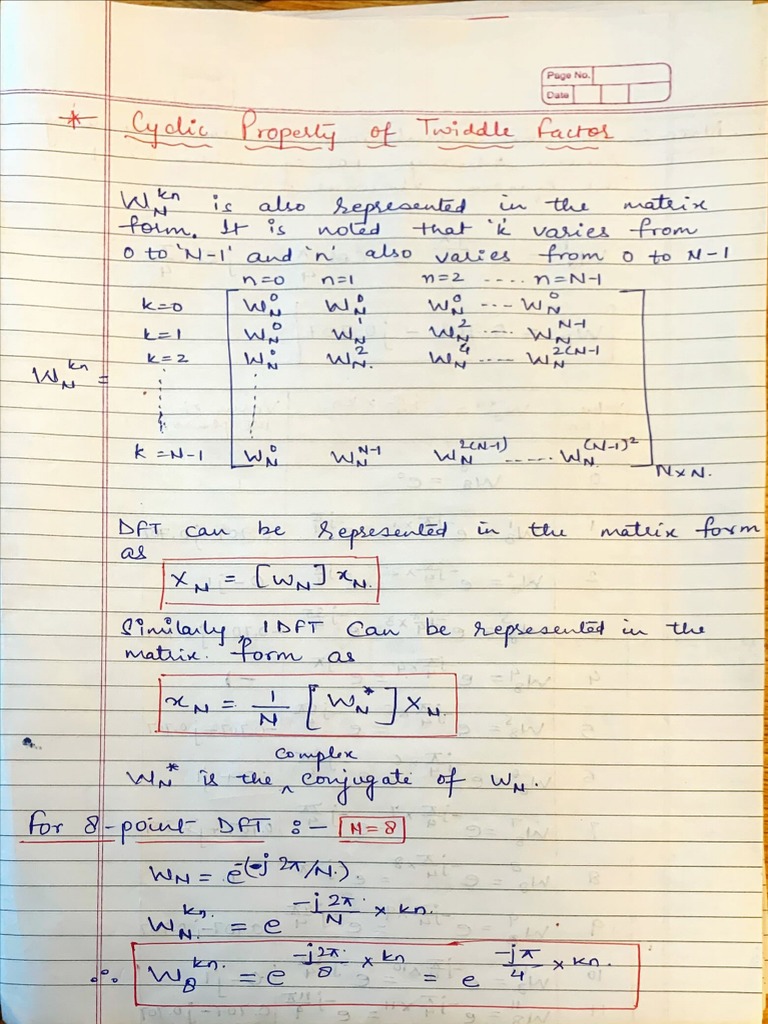 Cyclic Property - DFT Twiddle Factor | PDF