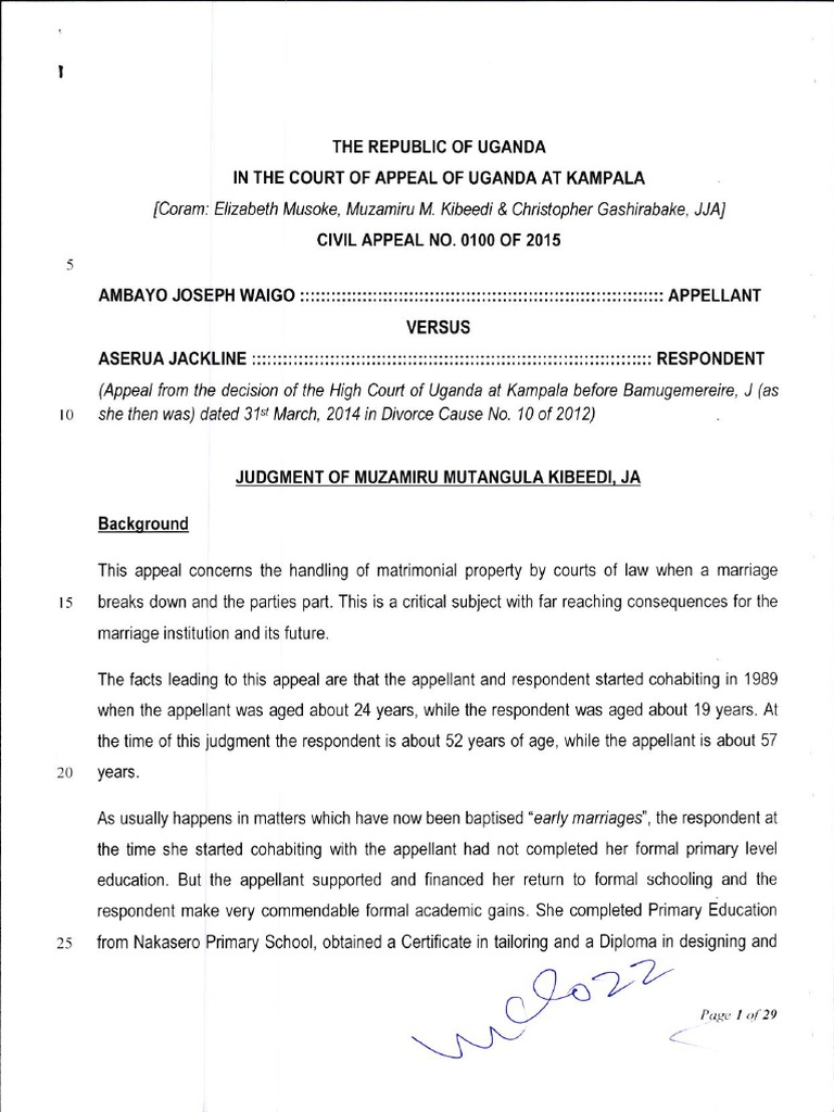 2022 Ugca 272 | PDF | Lawsuit | Marriage