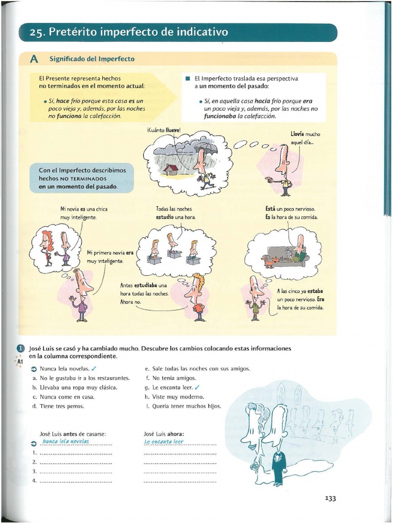 Ejercicios sobre el pretérito imperfecto | PDF