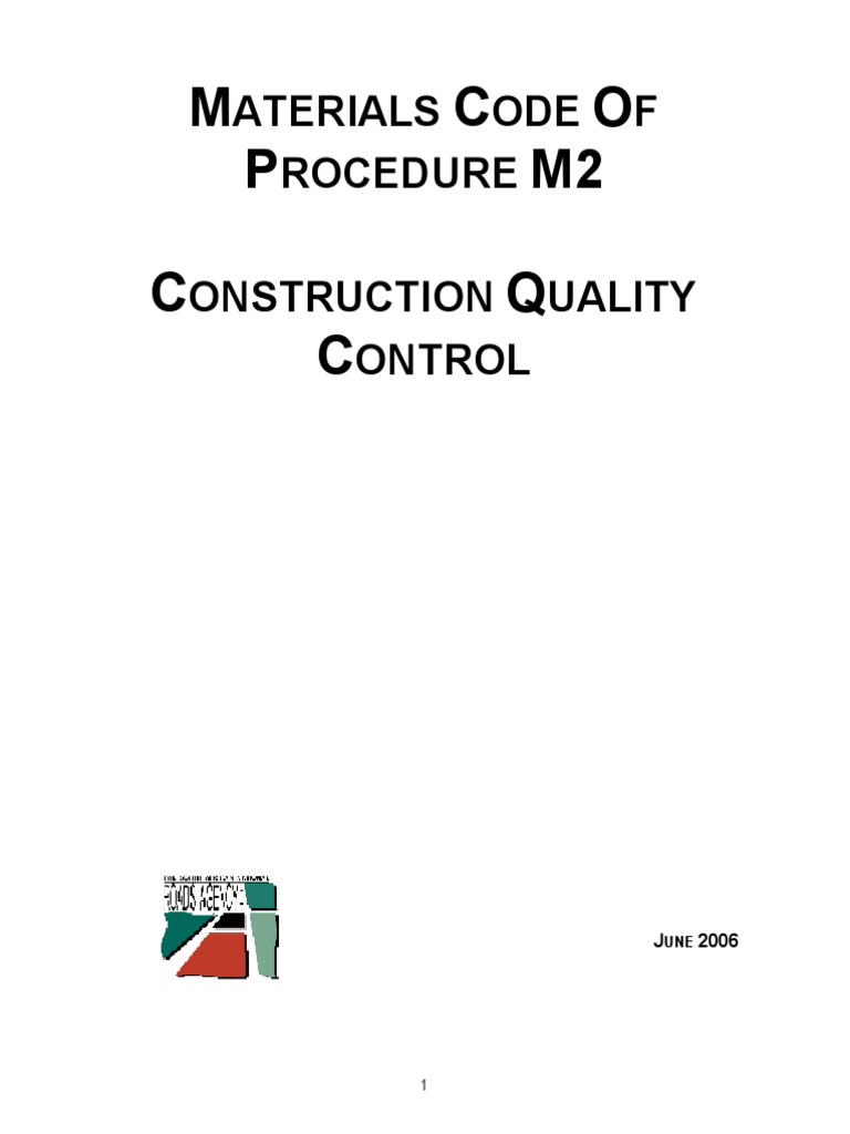 m2 Materials Code of Procedure Construction Quality Control | PDF ...