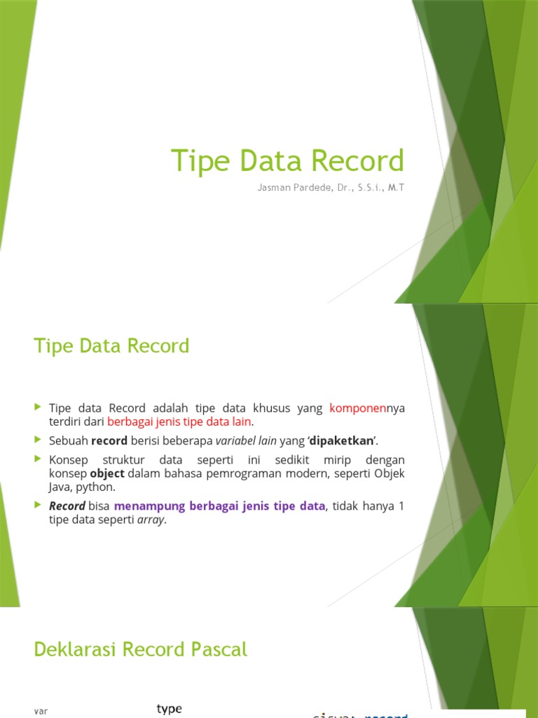 Minggu 5 Tipe Data Record Pada Pascal | PDF