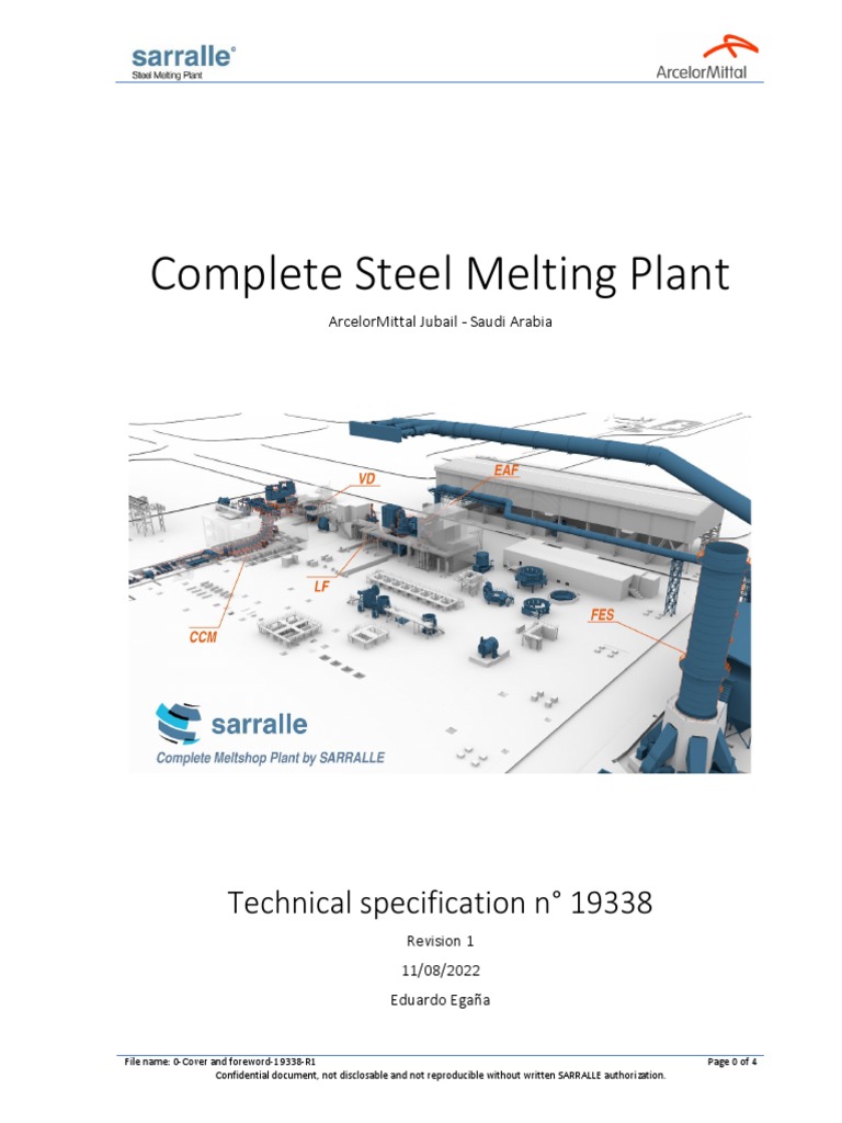 Complete Steel Plant Specification | PDF | Scrap | Chemistry