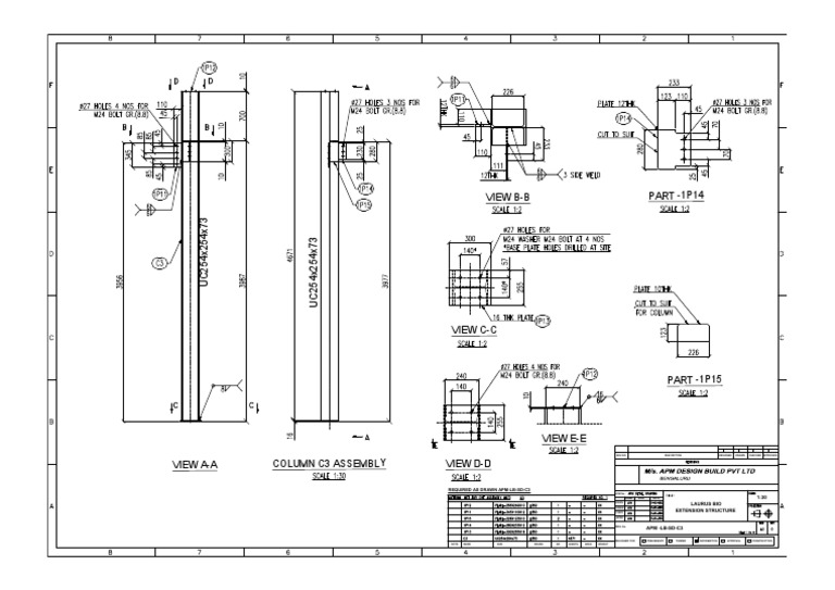 Column C3 Assembly Drawing for Laurus Bio Extension Structure | PDF ...