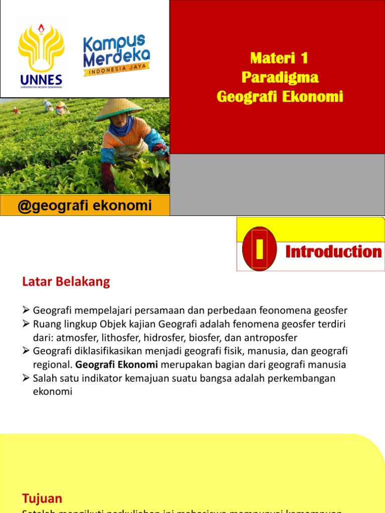 Materi 1 Paradigma Geografi Ekonomi | PDF