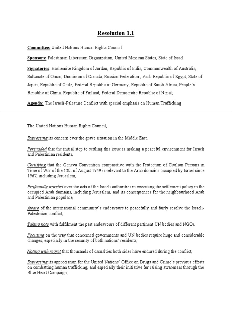 Sample Resolution Paper | PDF | Unrwa | United Nations