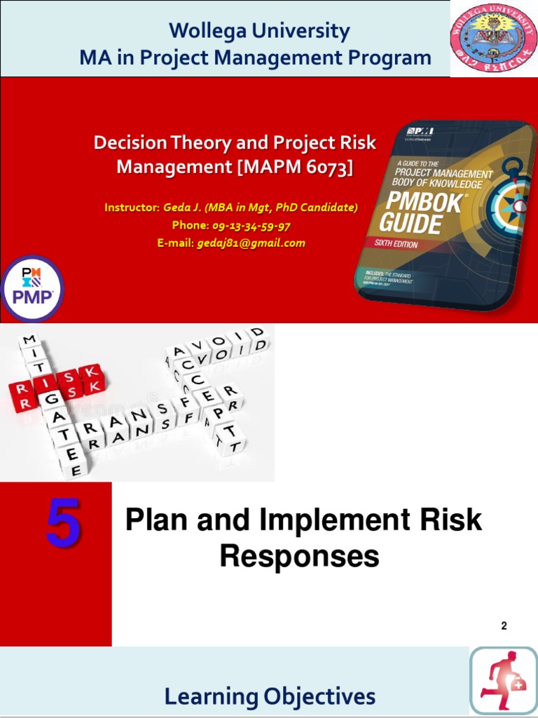 Lesson-5 - Plan and Implement Risk Responses | PDF | Risk | Project ...