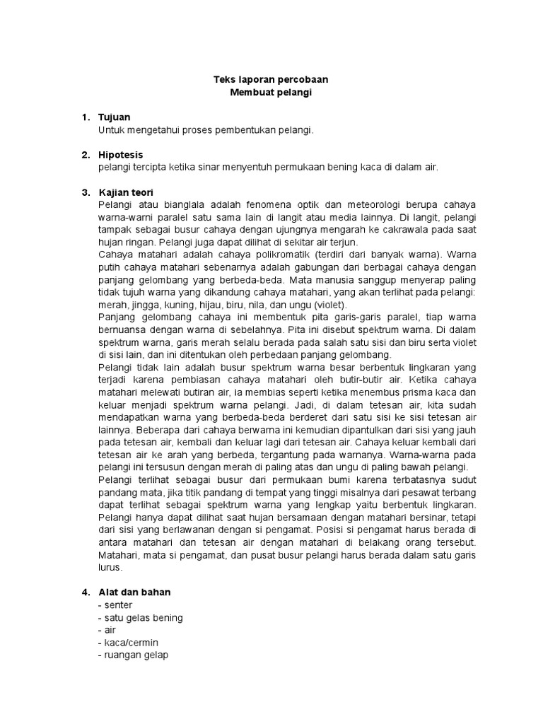 Laporan Teks Percobaan | PDF