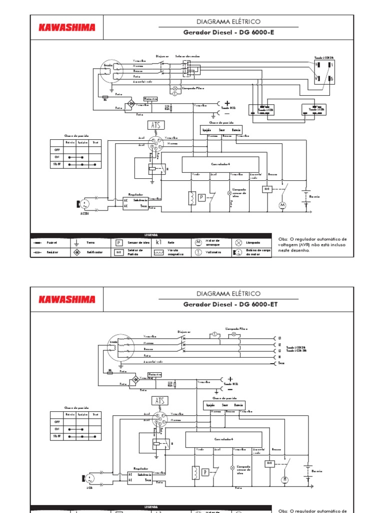 Gerador Diesel Linha DG - Diagrama Elétrico | PDF