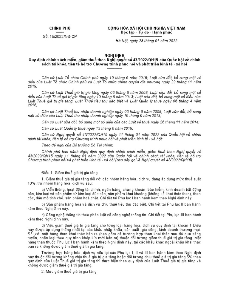 Nghi Dinh 15 2022 ND CP | PDF