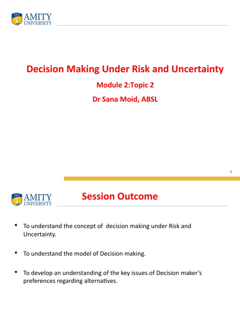 Module 2 Decision Making Under Risk An Uncertainity | PDF | Decision ...