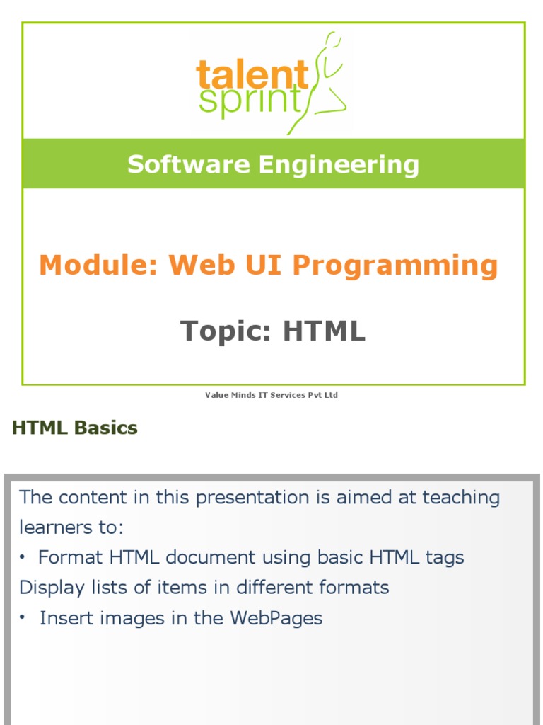 Sef Web Session 1 HTML Basics | PDF | Html Element | Html