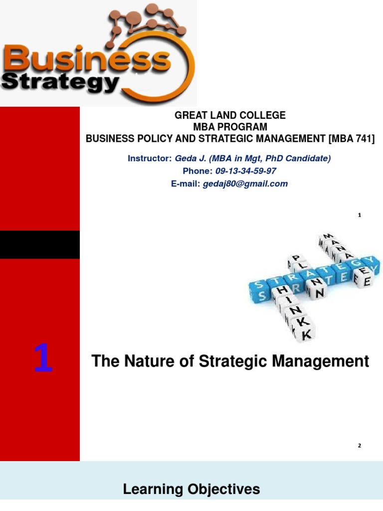 Chapter-1-The Nature of Strategic MGT | PDF | Strategic Management ...