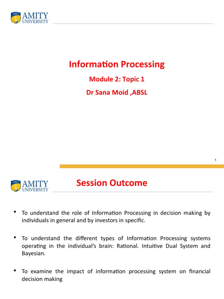 Module 2 Information processing | PDF | Thought | Decision Theory