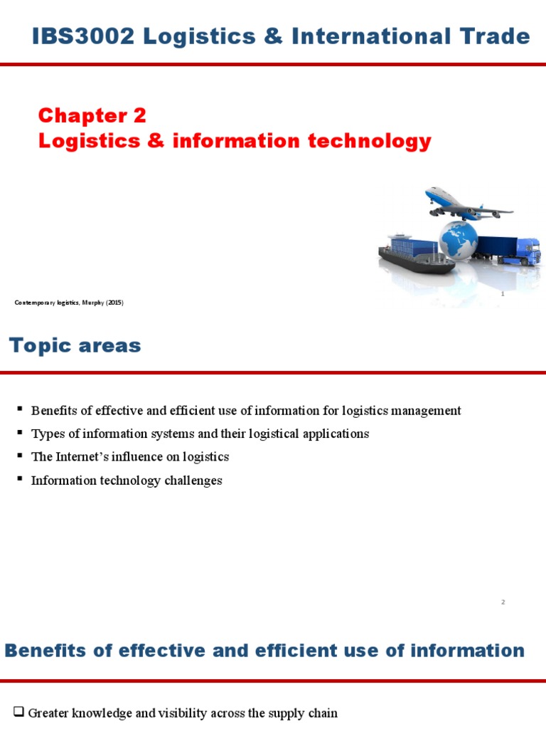 Chapter 2 - Logistics and Information Technology | PDF