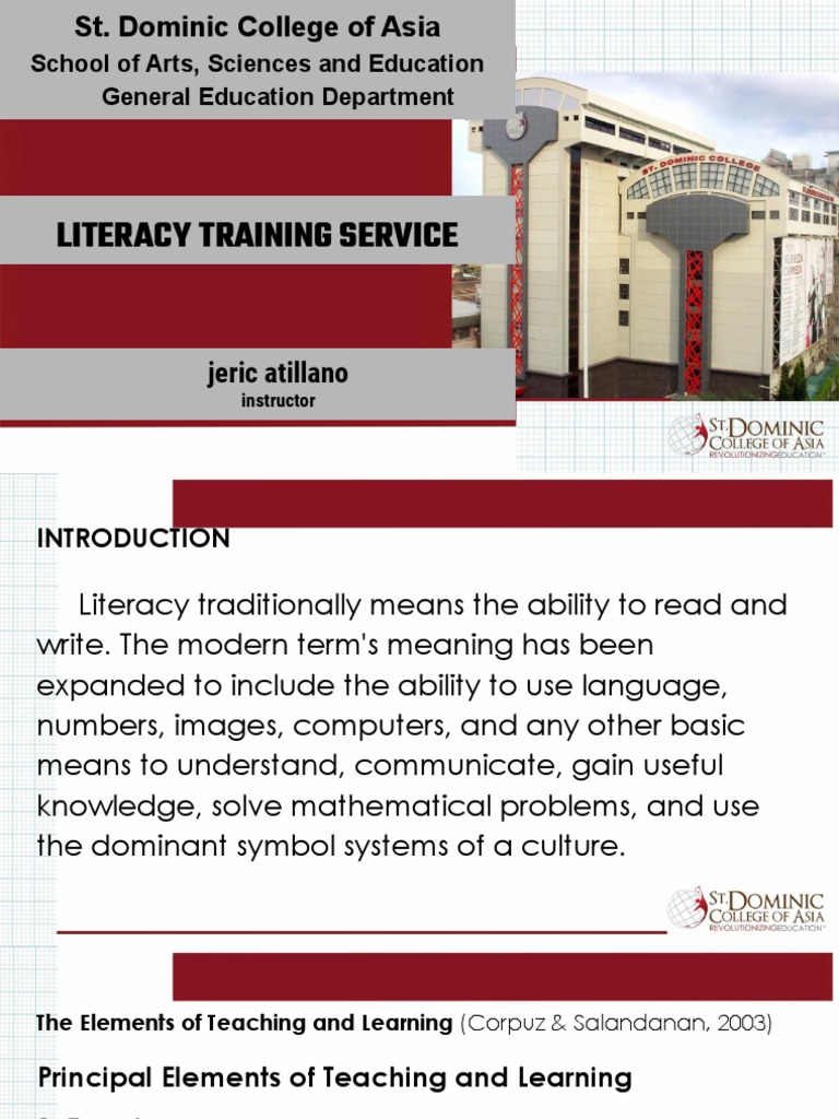 7 9. Literacy Training Service | PDF | Learning | Teachers