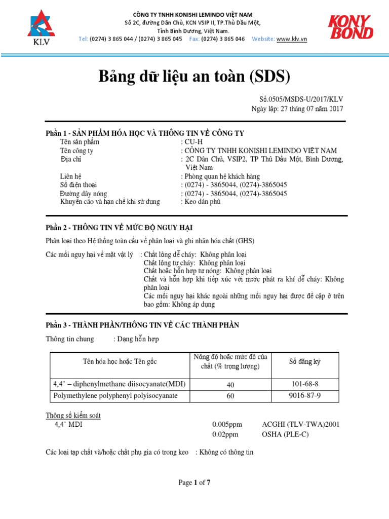 CU-H MSDS-V 0504 - New | PDF