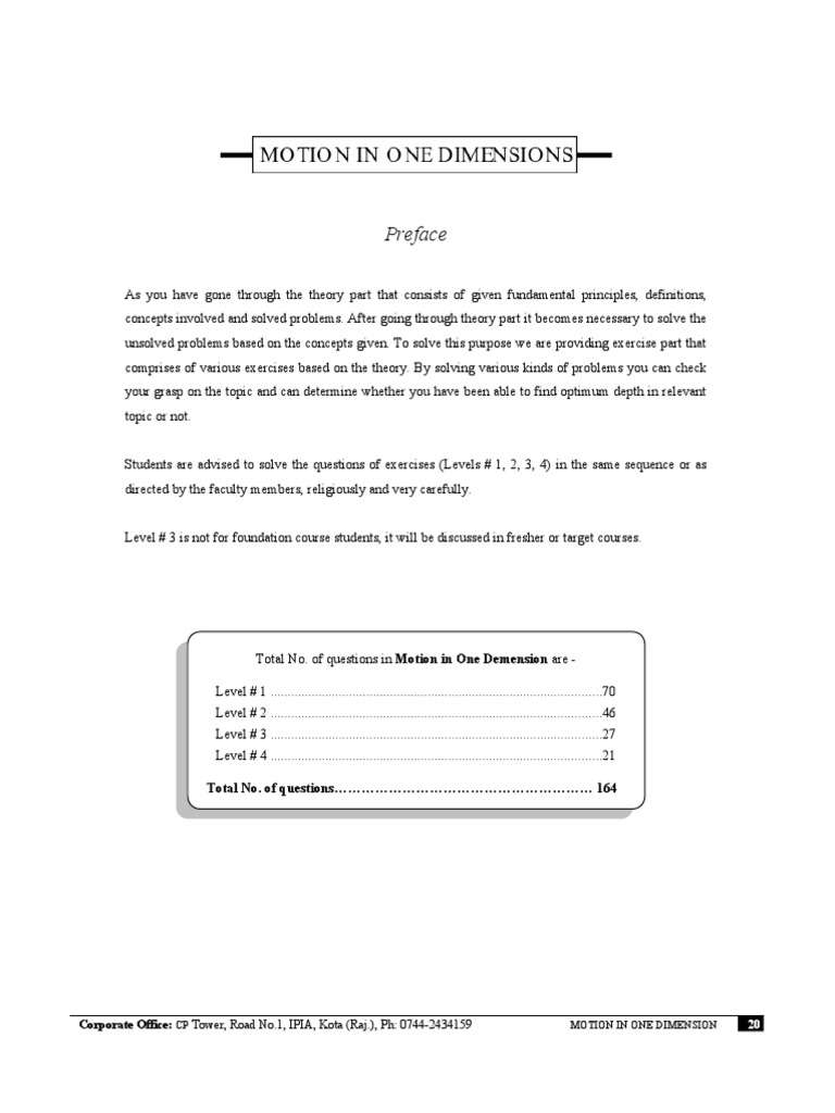 3 - Motion in One Dimension | PDF | Acceleration | Velocity