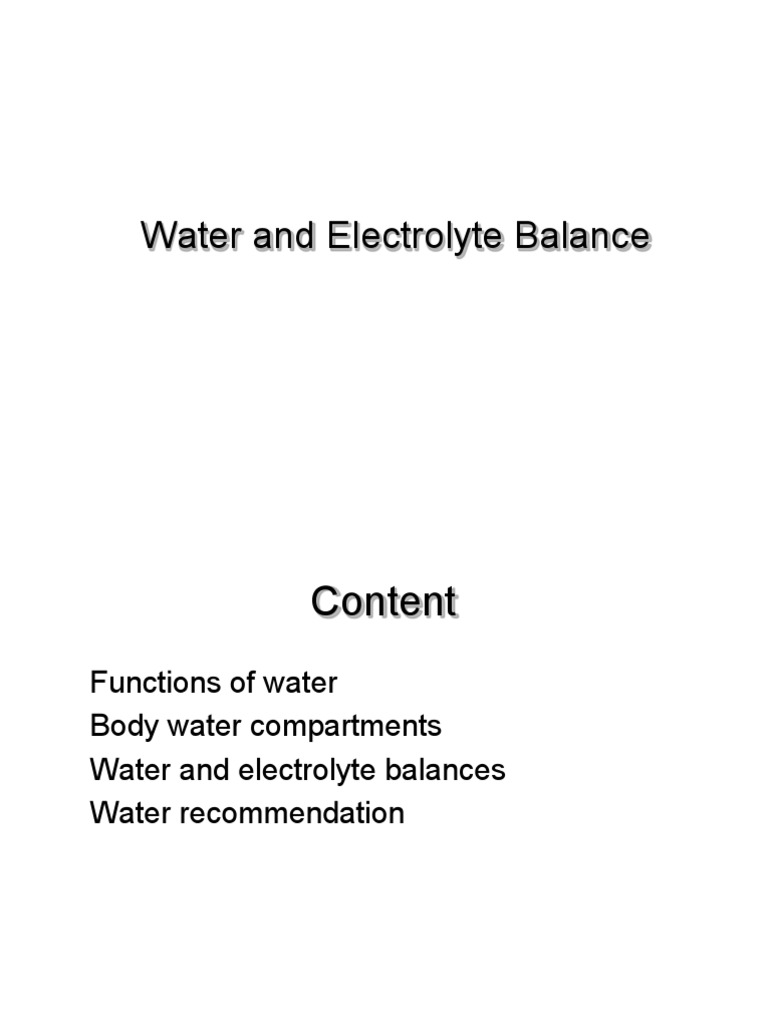 Water and Electrolyte Balance | PDF