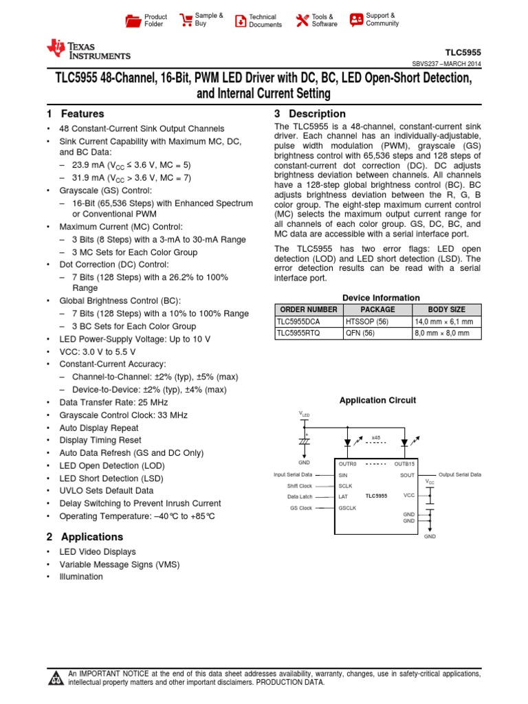 TLC 5955 | PDF | Electrostatic Discharge | Power Supply