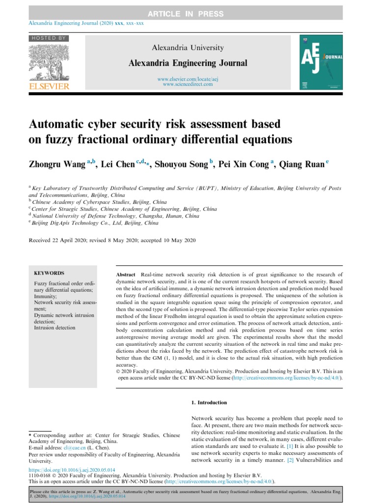 Automatic Cyber Security Risk Assessment Based On | PDF | Time Series ...