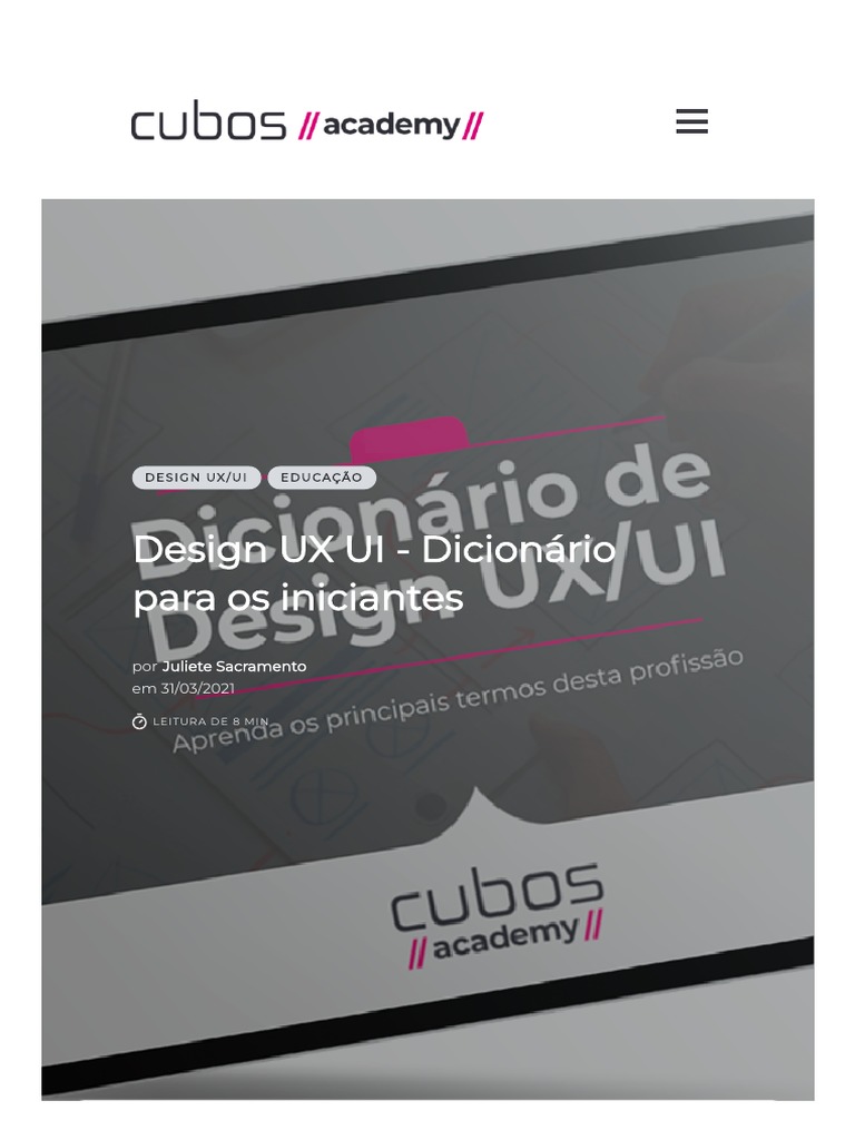 Design UX UI - Dicionário para os iniciantes, confira | PDF | Esboço ...