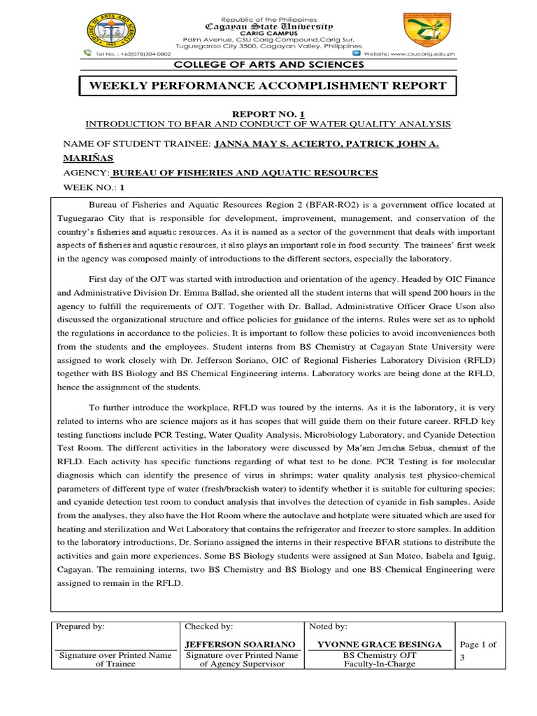 WPAR Week 1 | PDF | Water | Water Quality