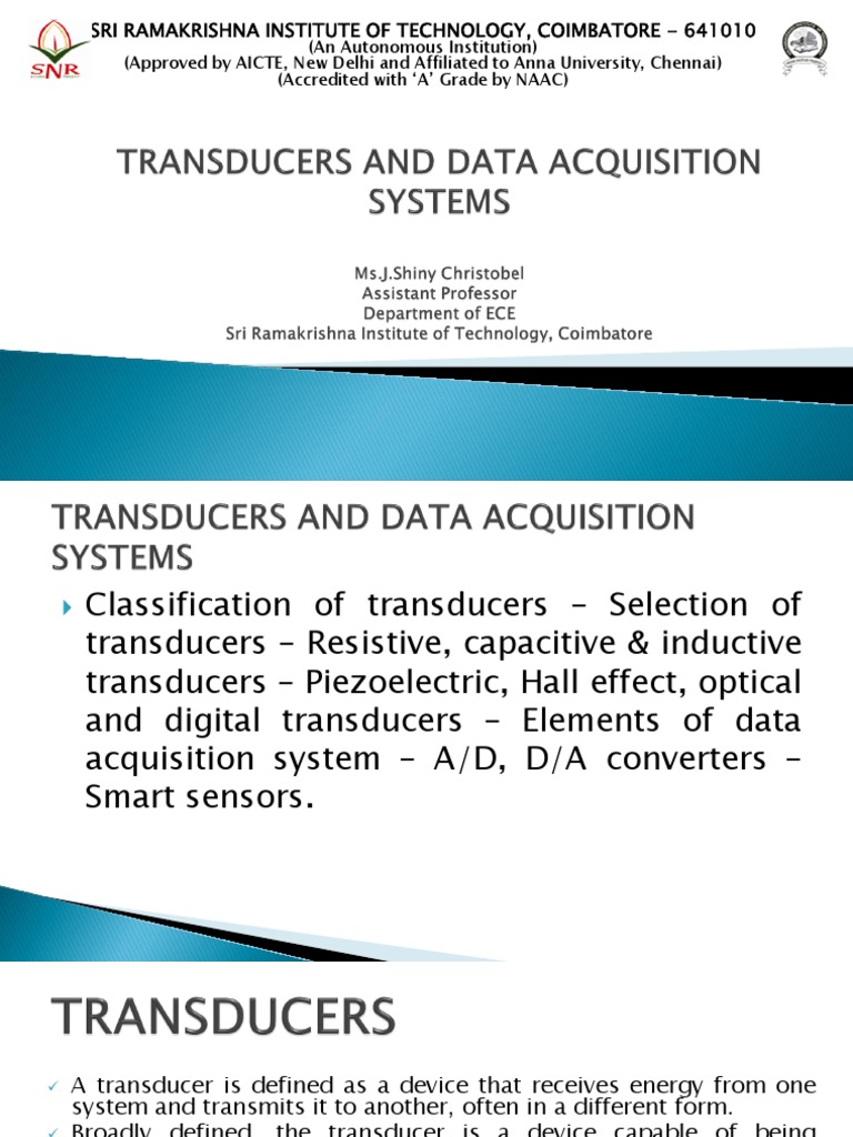 Transducers and Data Acquisition Systems | PDF | Inductor | Thermocouple