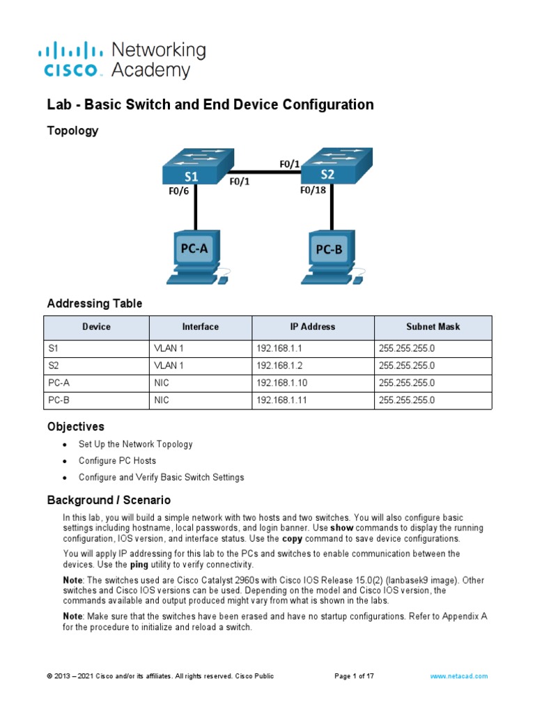 Configuración Básica de Switches y PCs | PDF